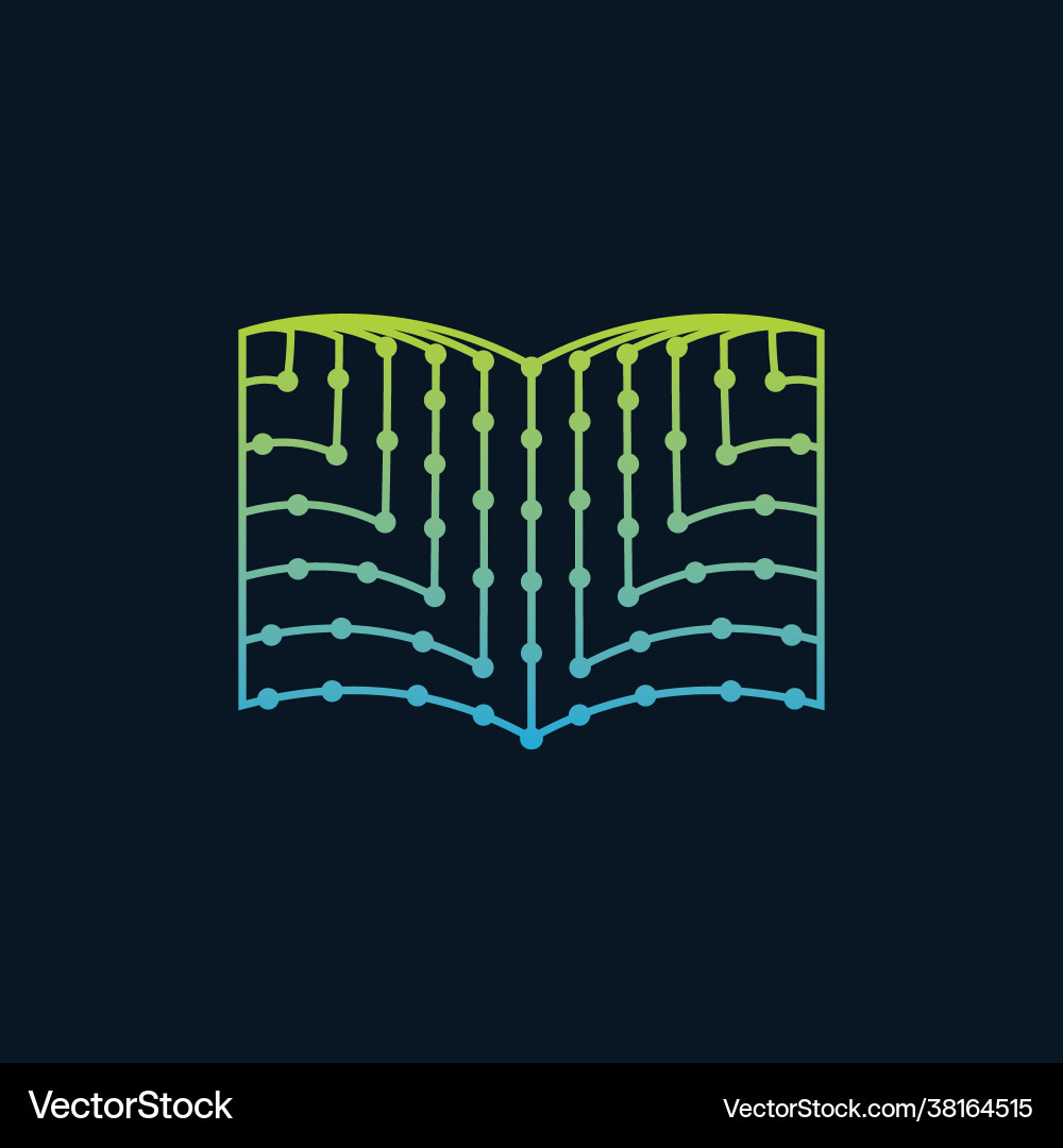 Book circuit outline logo design Royalty Free Vector Image