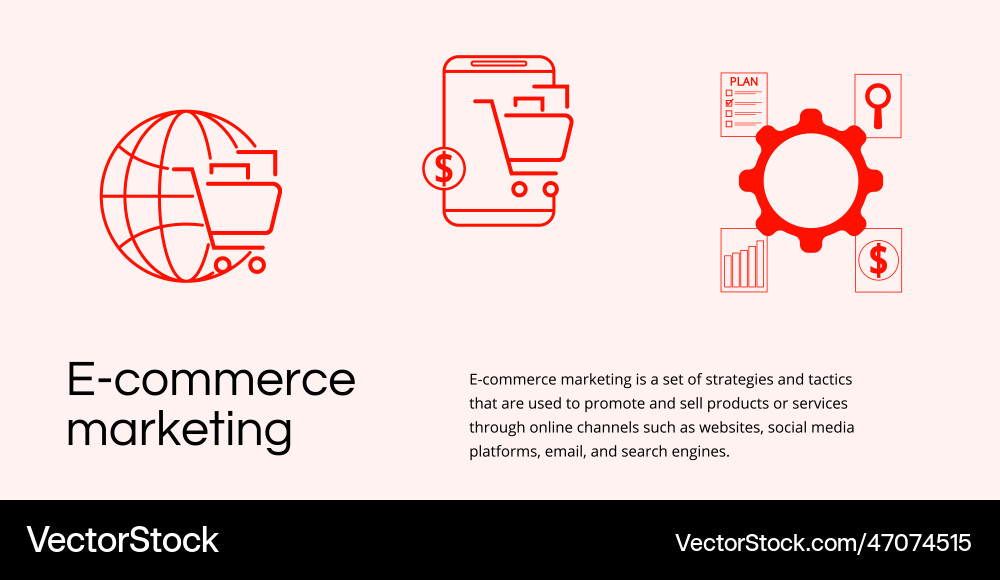 E-commerce marketing banner on light background Vector Image