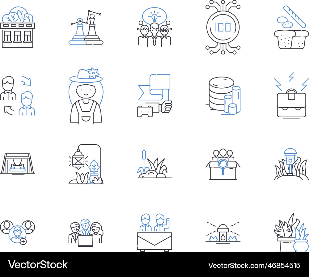 Education industry line icons collection learning Vector Image