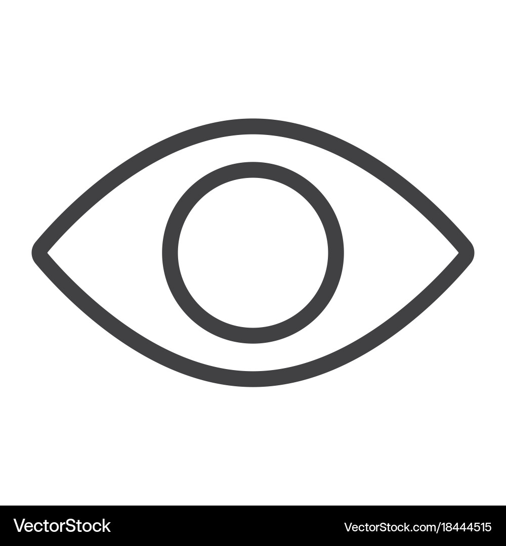 Eye line icon web and mobile lens sign Royalty Free Vector