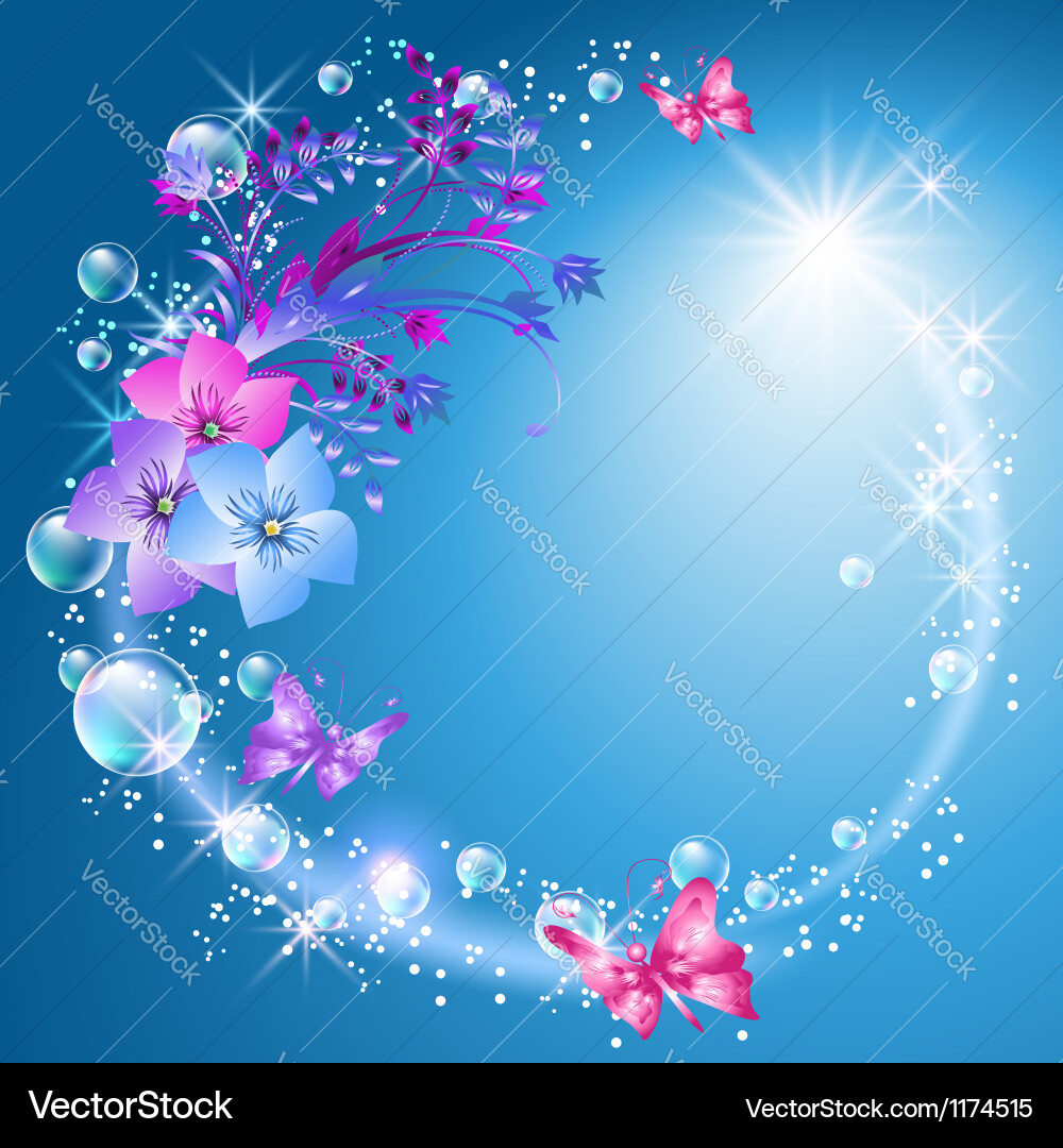 Flowers and butterflies Royalty Free Vector Image