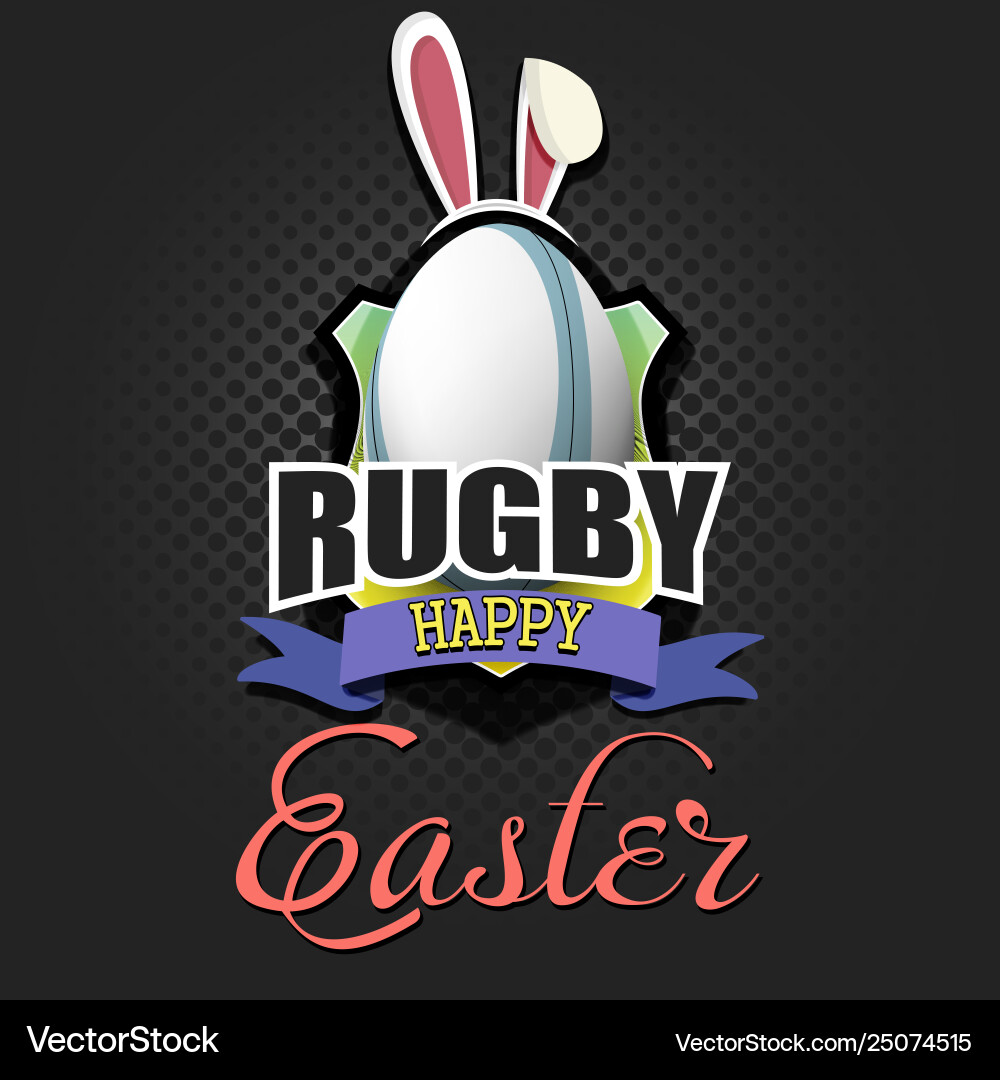 Happy easter rugby ball in form a egg Royalty Free Vector