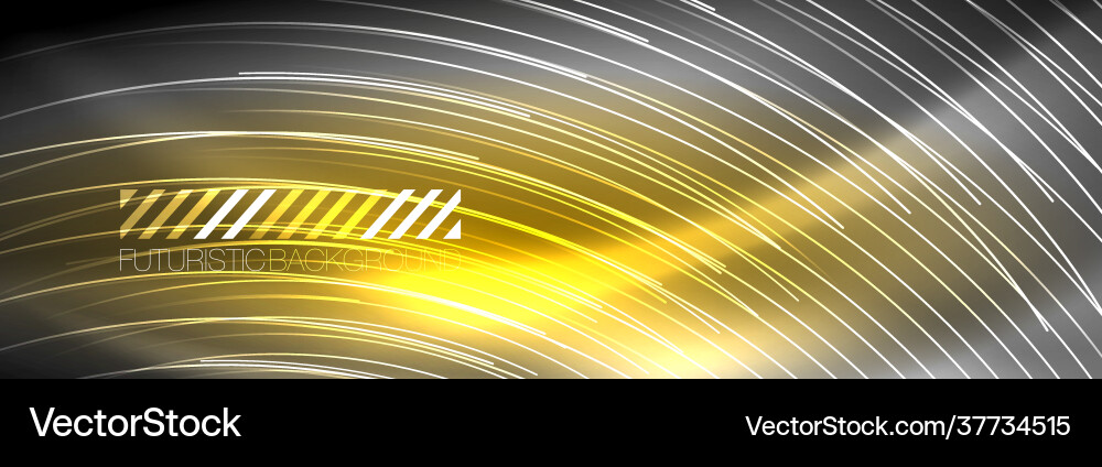 Neon glowing lines magic energy and light motion Vector Image