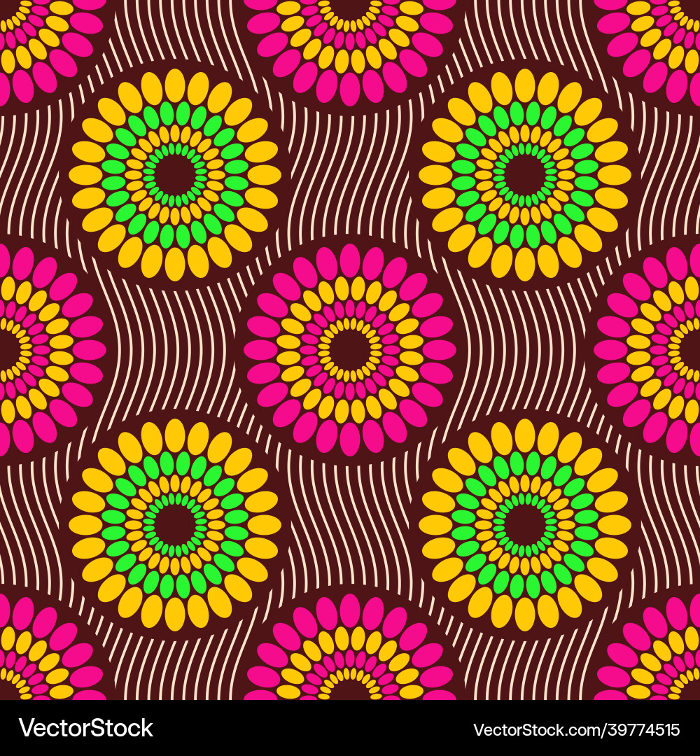 Seamless african fashion pattern with circles Vector Image