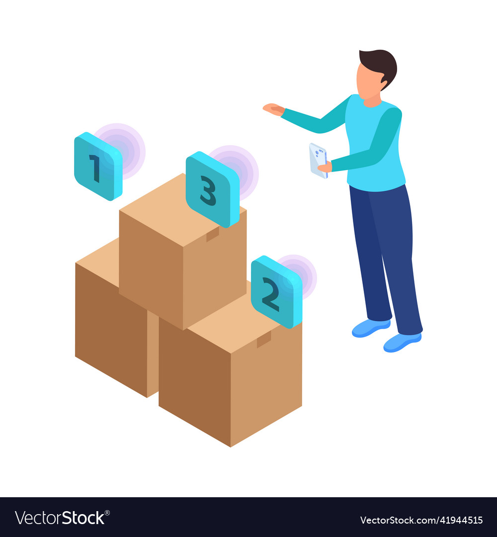 Virtual boxes ar composition Royalty Free Vector Image
