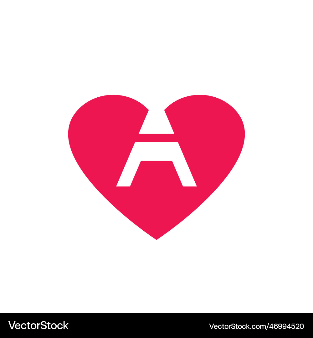 Abstract letter a heart logo initial a love logo Vector Image