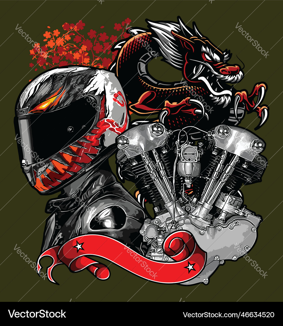 Biker template for graphic design Royalty Free Vector Image