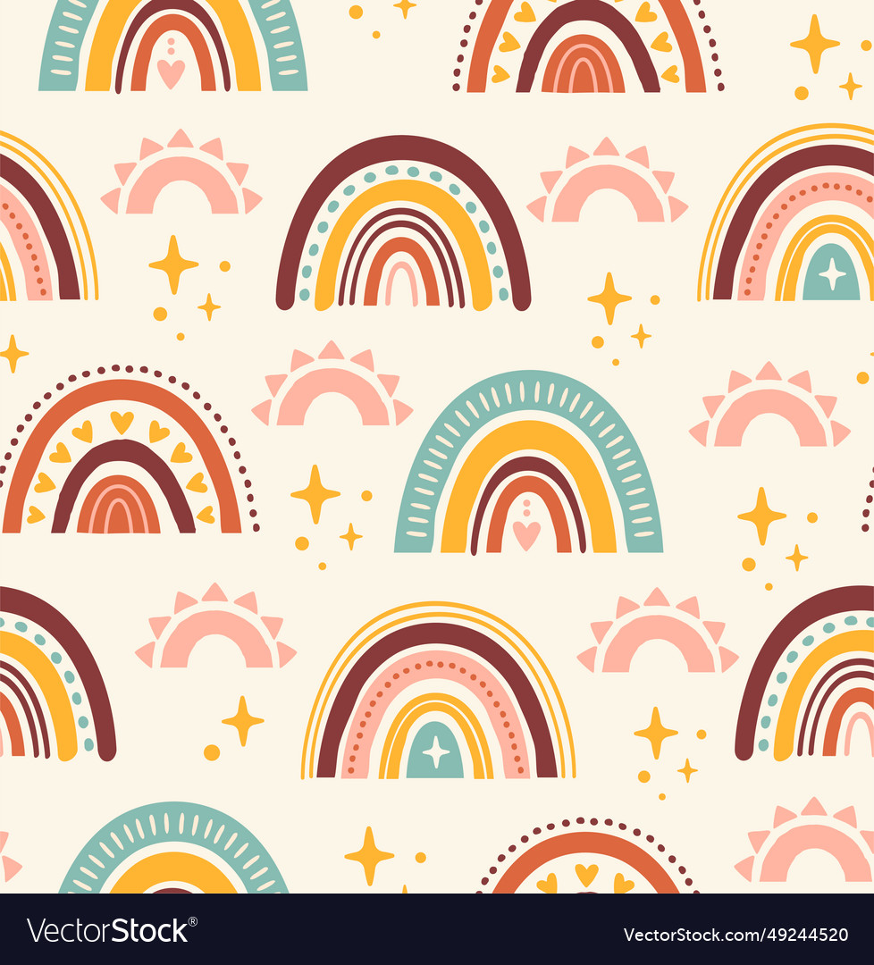 Boho seamless pattern concept Royalty Free Vector Image