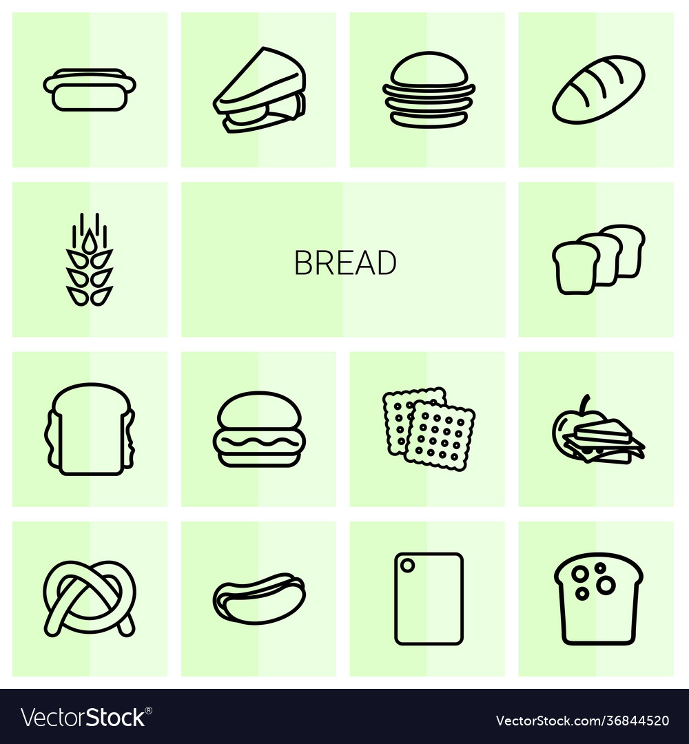 Bread icons Royalty Free Vector Image - VectorStock