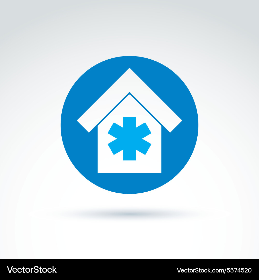 Building placed in a circle simple hospital Vector Image