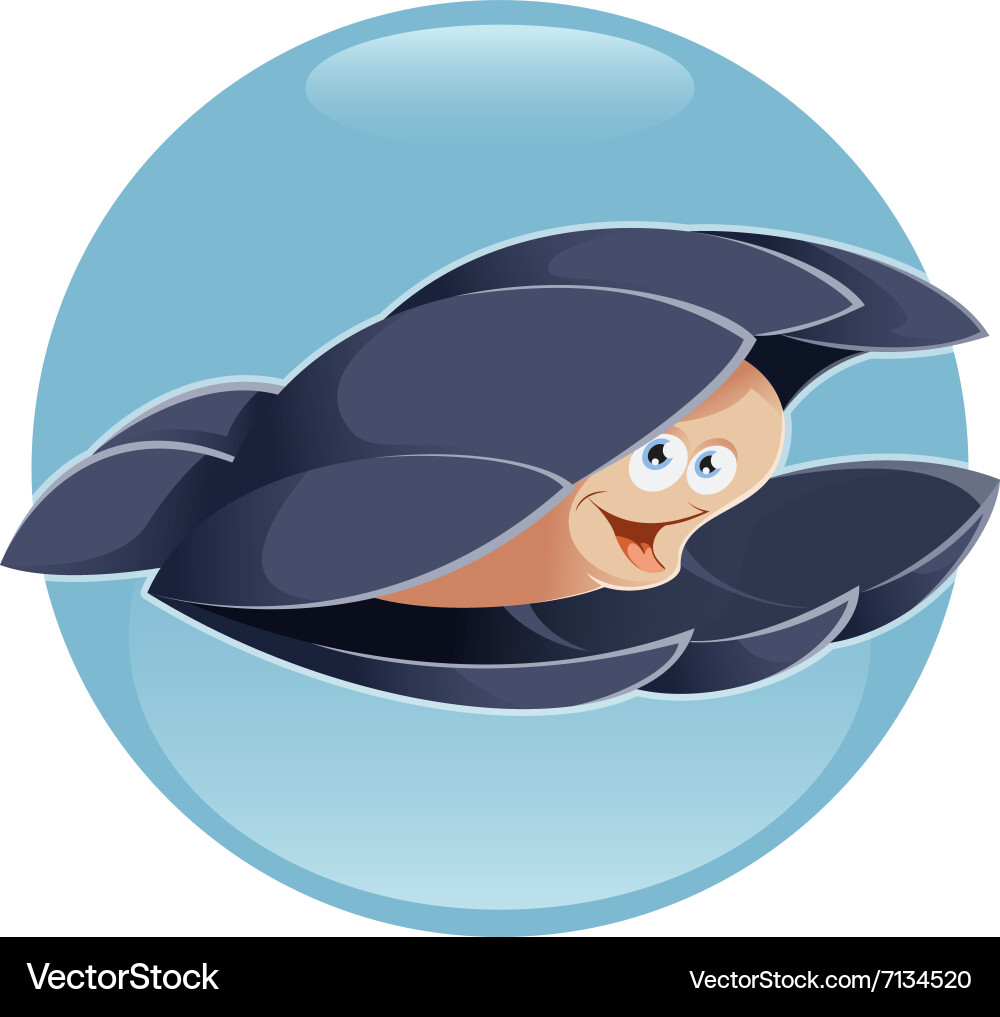 Cartoon smiling scallop Royalty Free Vector Image