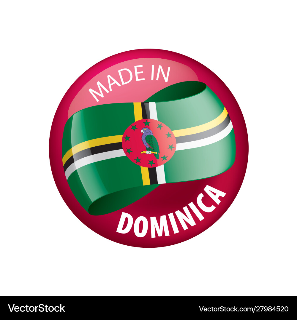 Dominica flag on a white Royalty Free Vector Image