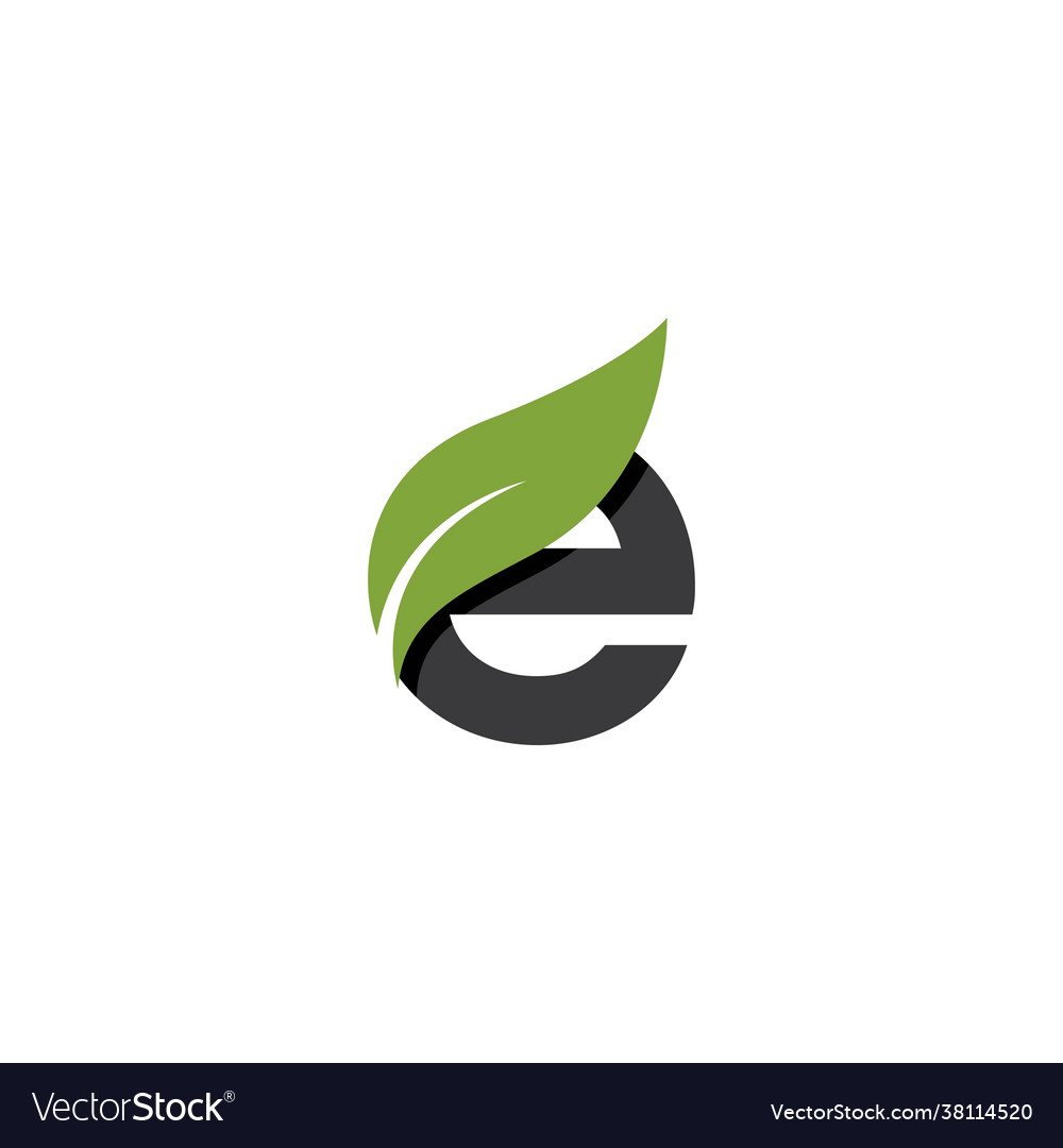 Green leaf letter Royalty Free Vector Image - VectorStock