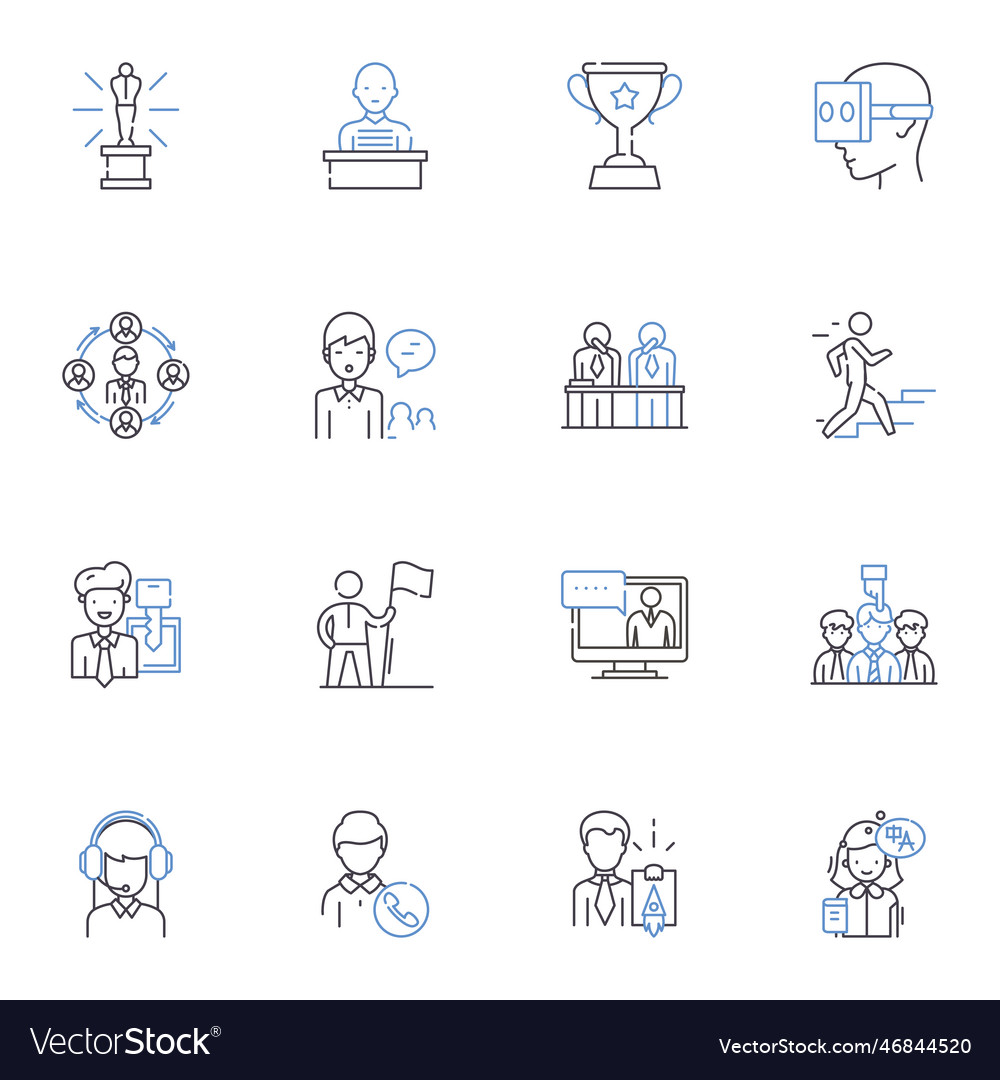 Job and direction line icons collection career Vector Image