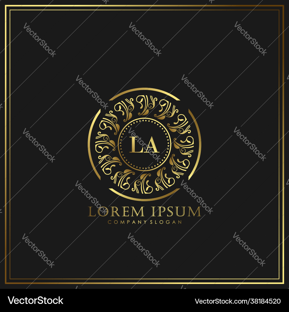 La initial letter luxury logo template in art Vector Image