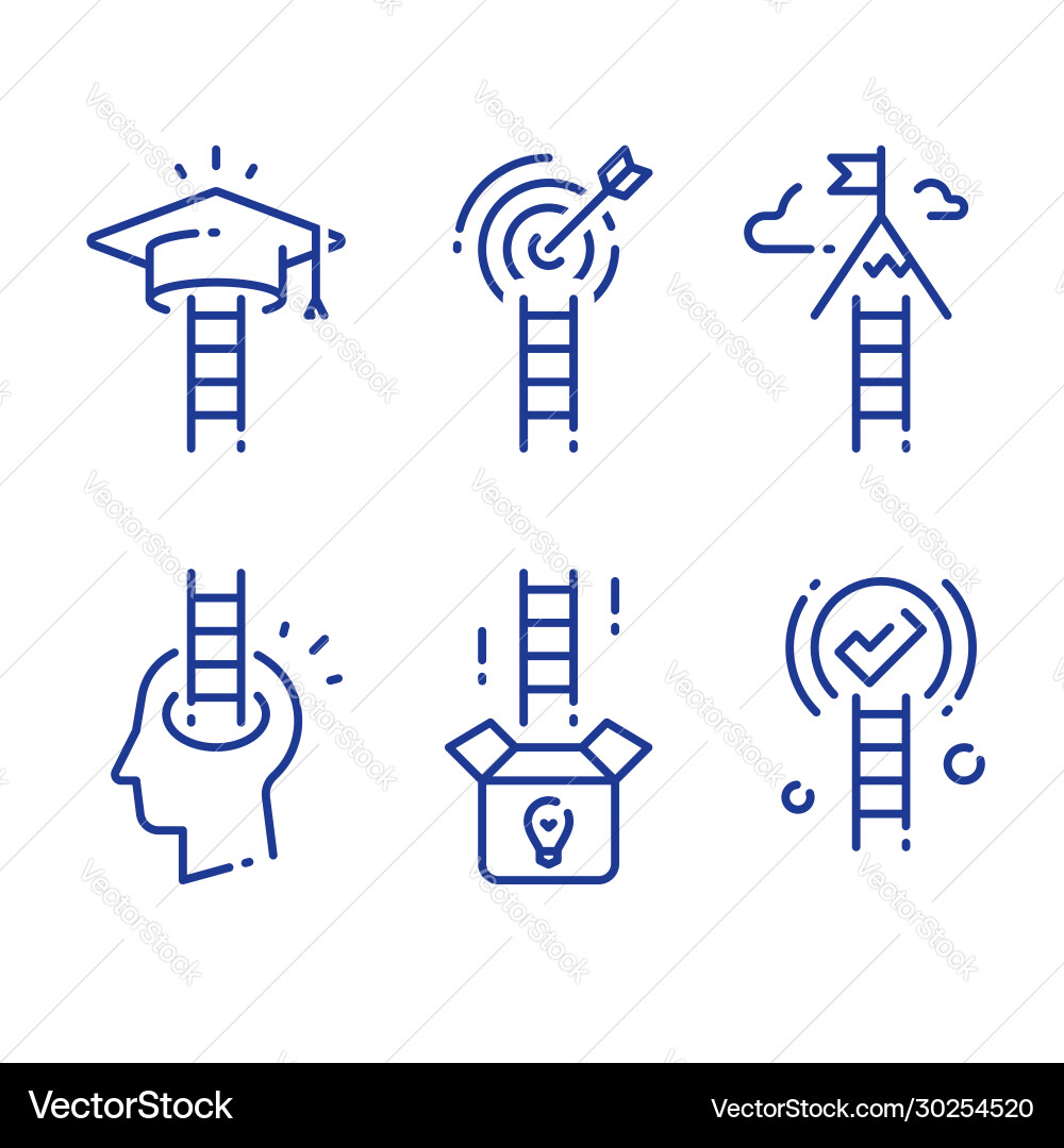 Ladder to success concept next level self Vector Image