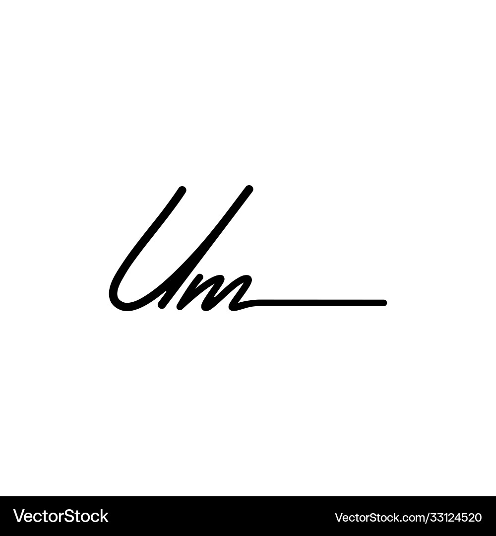 Letter um signature logo template Royalty Free Vector Image