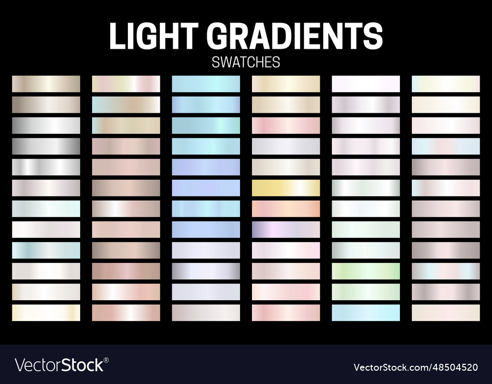 Light color gradient collection of swatches Vector Image