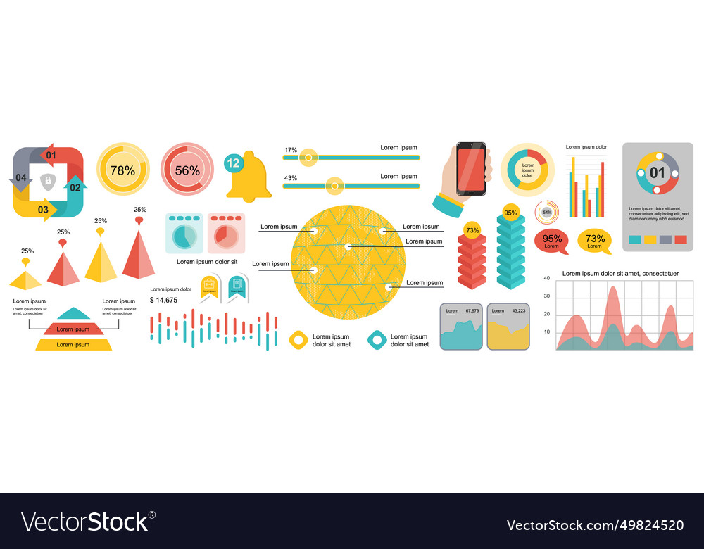 Mega set of infographic elements data Royalty Free Vector