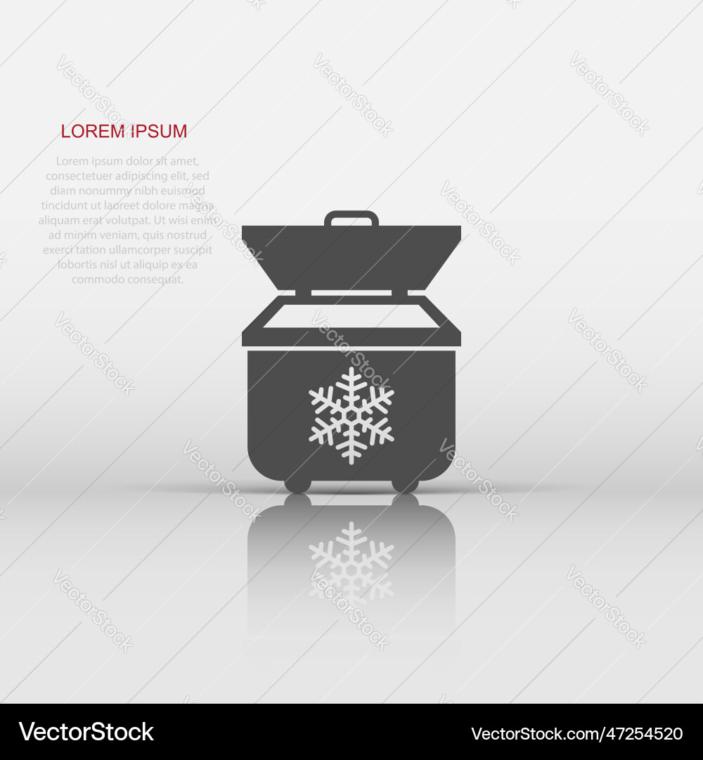 Portable fridge refrigerator icon in flat style Vector Image