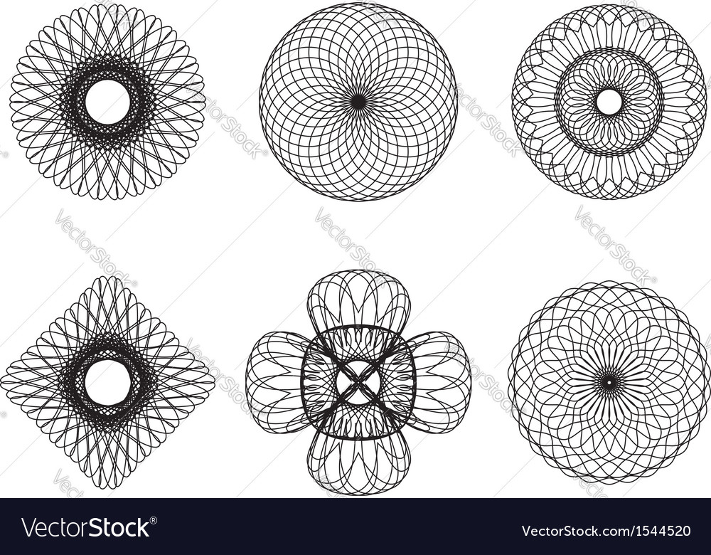 Spirograph elements Royalty Free Vector Image - VectorStock