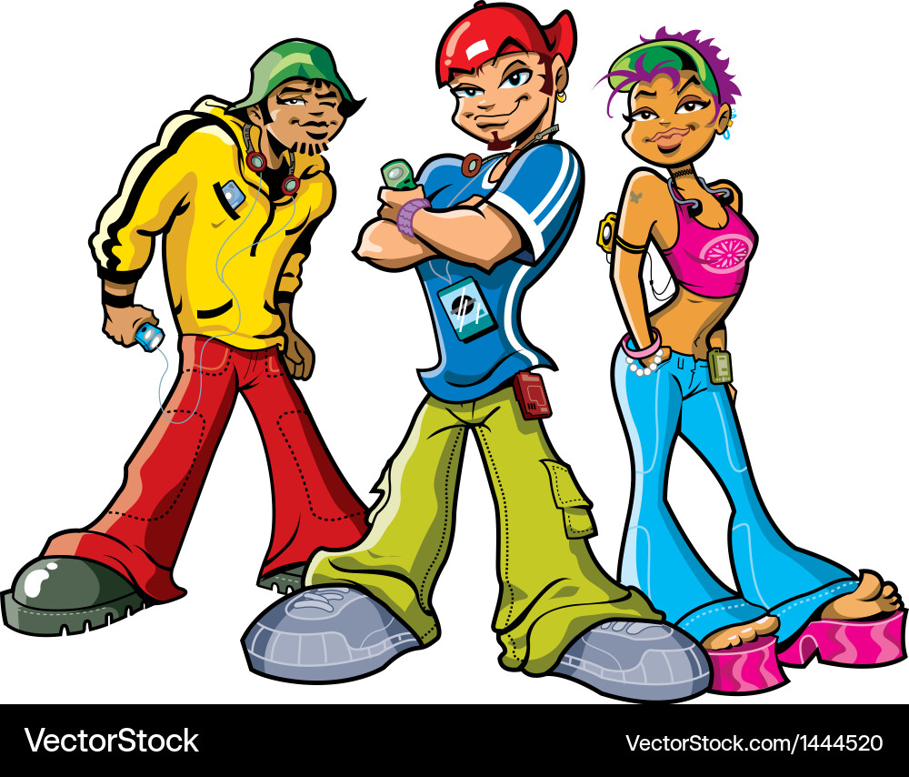 Urban teenagers Royalty Free Vector Image - VectorStock