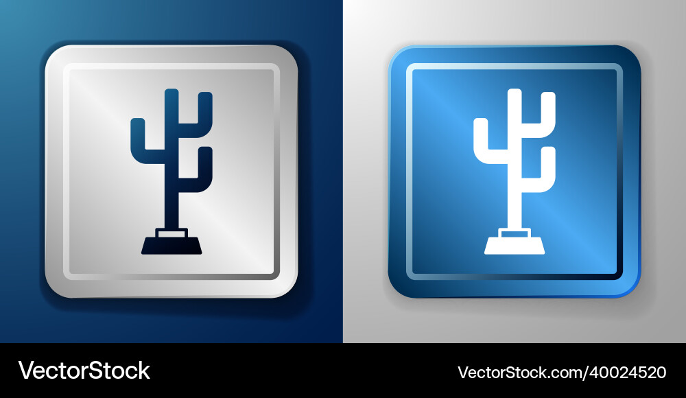 White coat stand icon isolated on blue and grey Vector Image