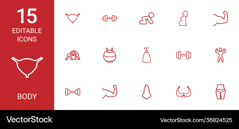 15 body icons Royalty Free Vector Image - VectorStock