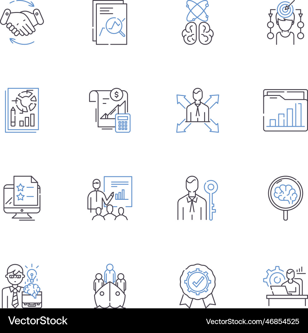 Assumption listing line icons collection Vector Image