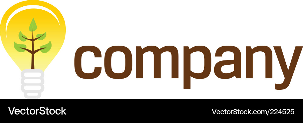 Bulb company logo with plant Royalty Free Vector Image