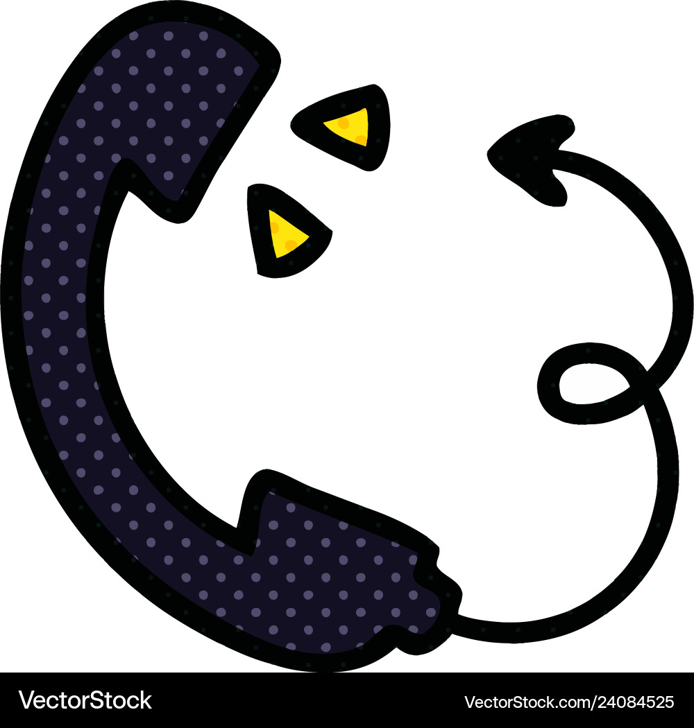 Comic book style cartoon telephone receiver Vector Image