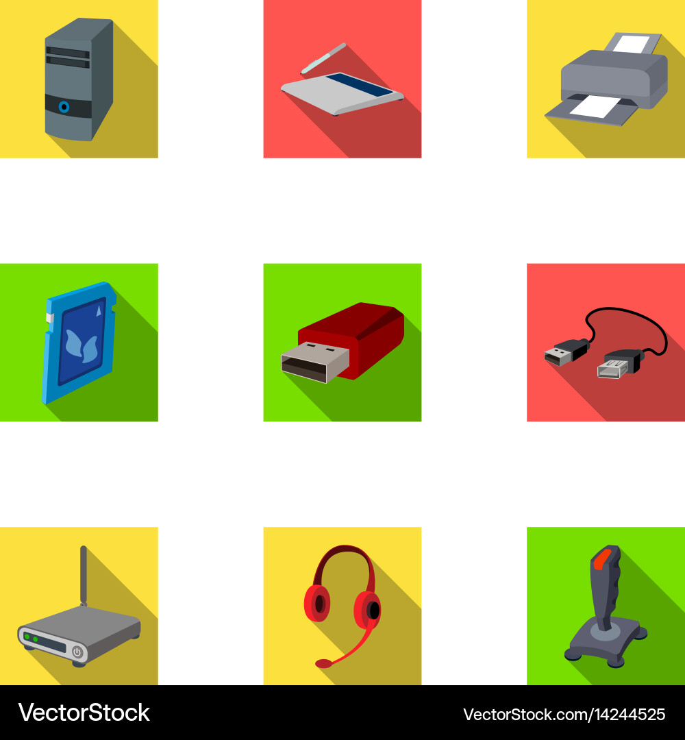 Computer accessories headphones parts Royalty Free Vector