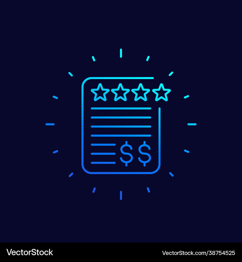 Credit rating line icon Royalty Free Vector Image