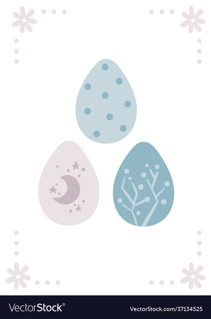 Easter kids pastel digital poster template Vector Image