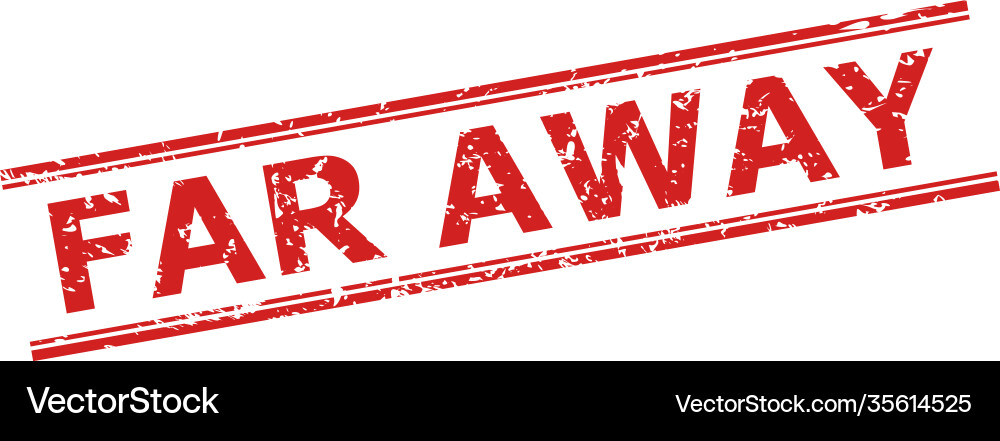 Far away stamp with grunged surface and double Vector Image