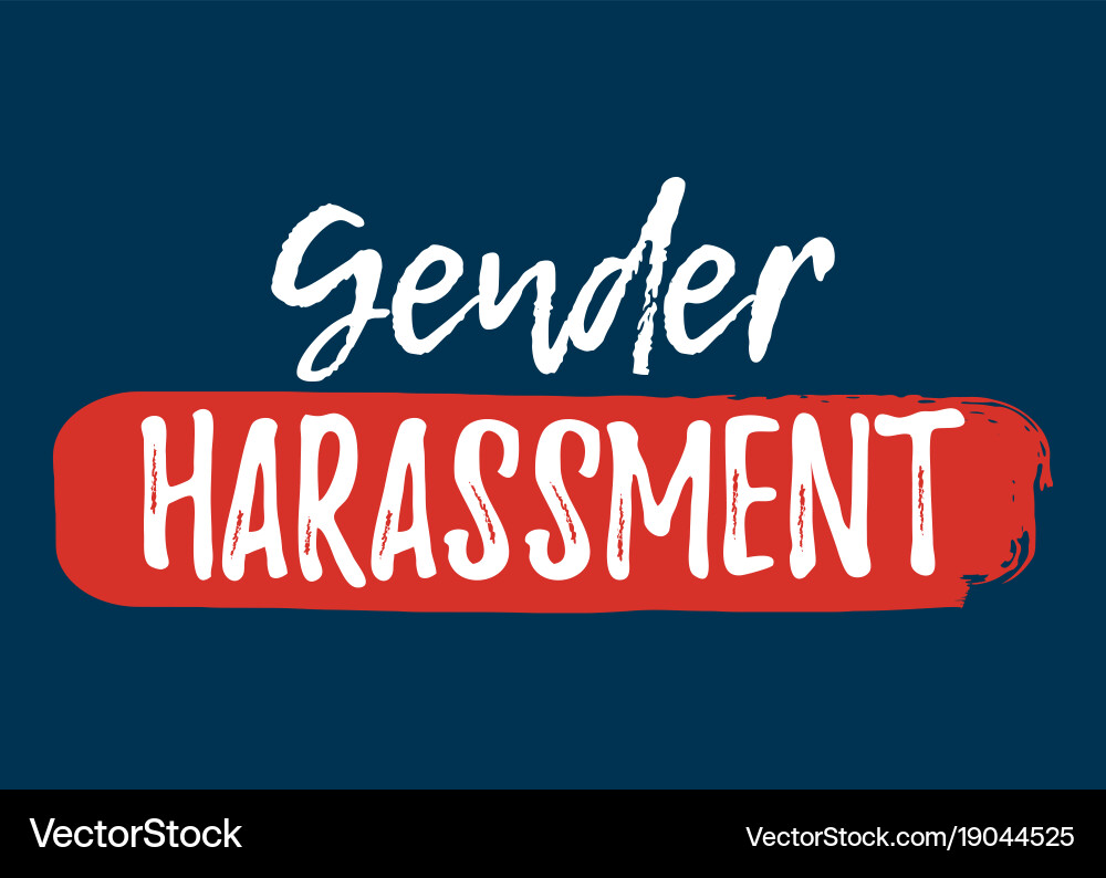 Gender harassment label font with brush equal Vector Image