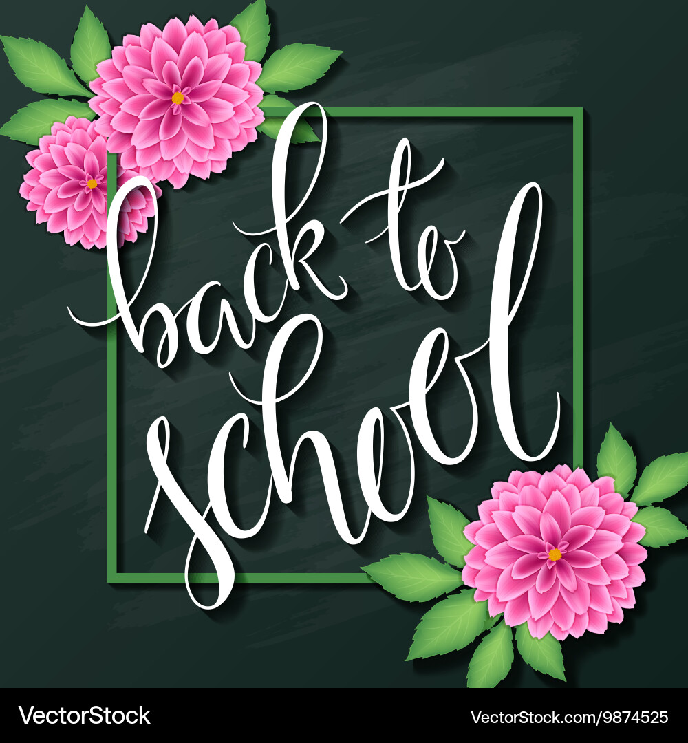 Hand lettering greeting text - back to school Vector Image