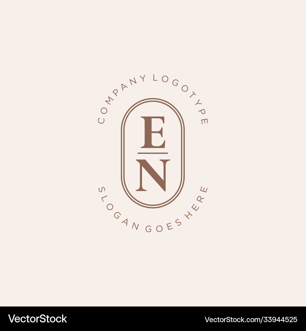 Initial en beauty monogram and elegant logo design