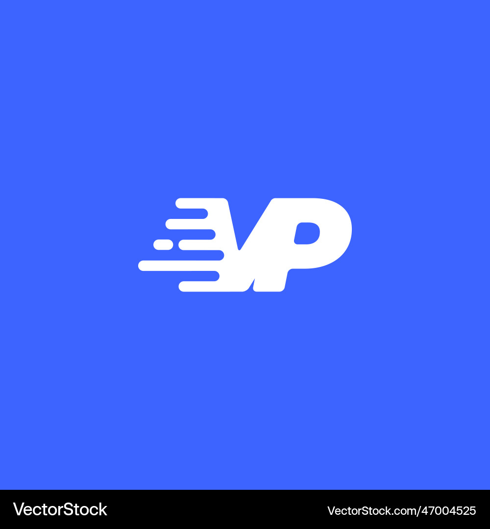 Letter vp fast speed technology modern logo design
