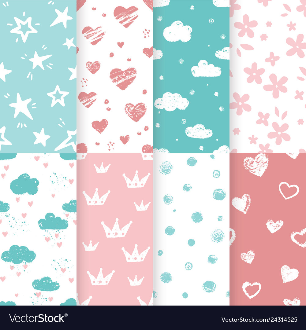 Set of 4 background seamless patterns Royalty Free Vector