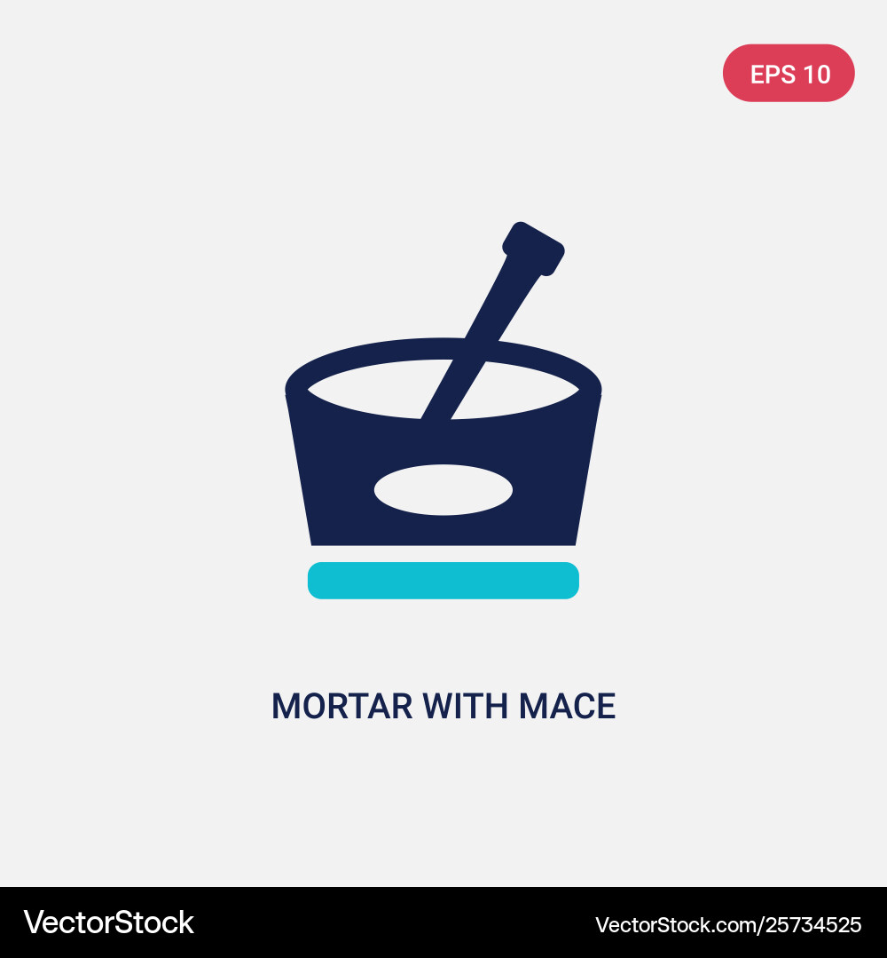 Two color mortar with mace icon from bistro Vector Image