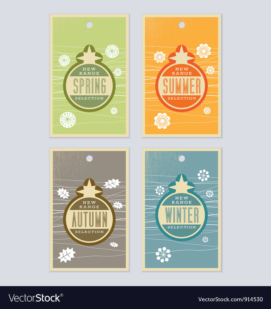 4 season labels Royalty Free Vector Image - VectorStock
