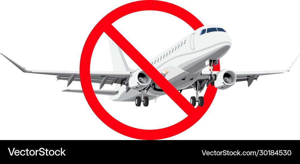 Ban flying forbidden sign with realistic style Vector Image