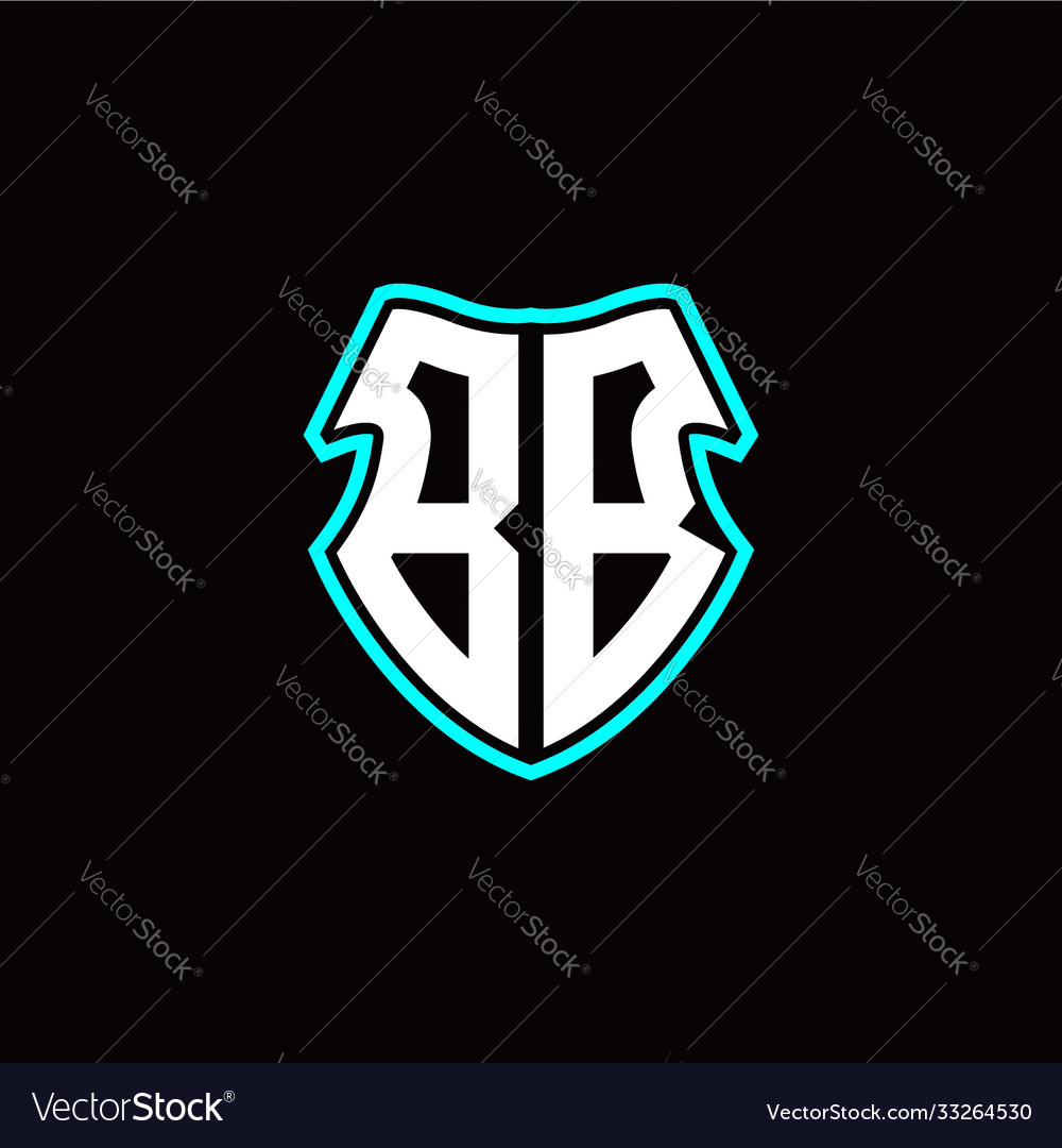Bb initial logo design with a shield shape Vector Image