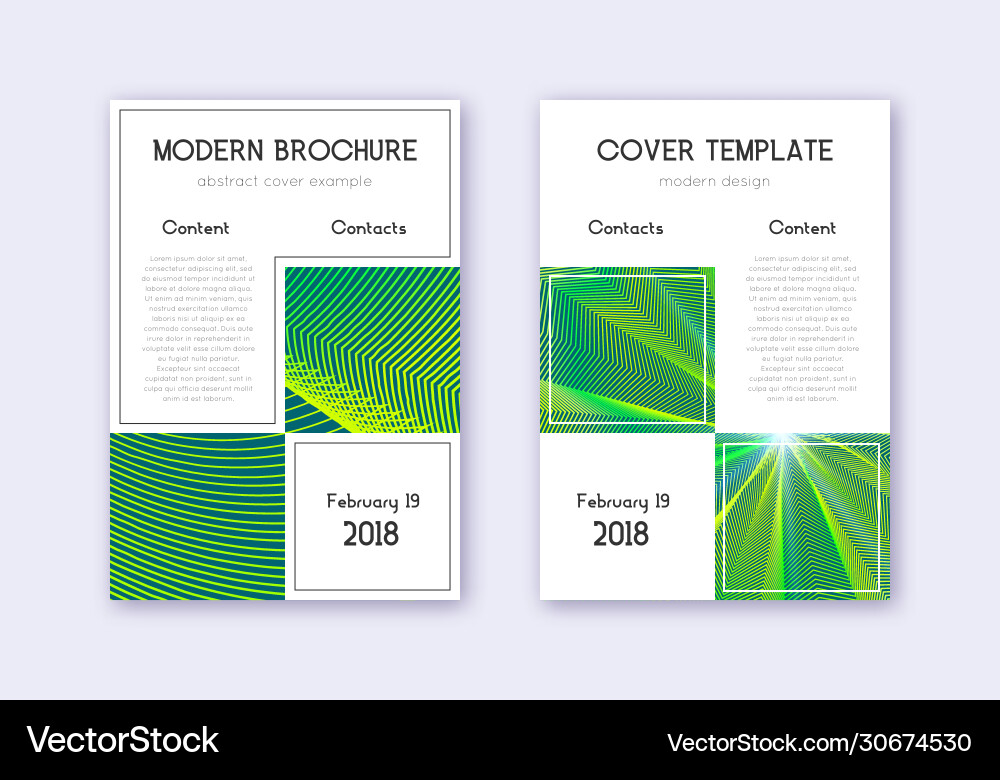 Business cover design template set green abstract Vector Image