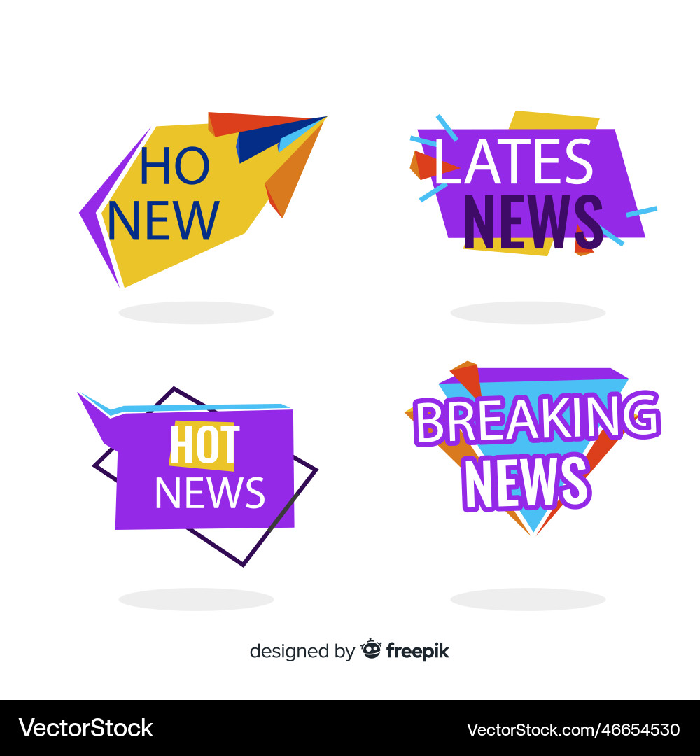 Colorful latest news banners Royalty Free Vector Image