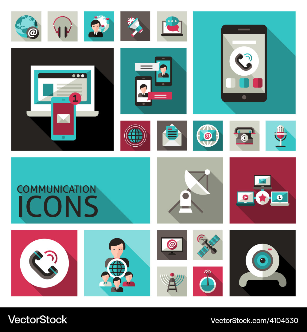 Communication Icons Set Royalty Free Vector Image