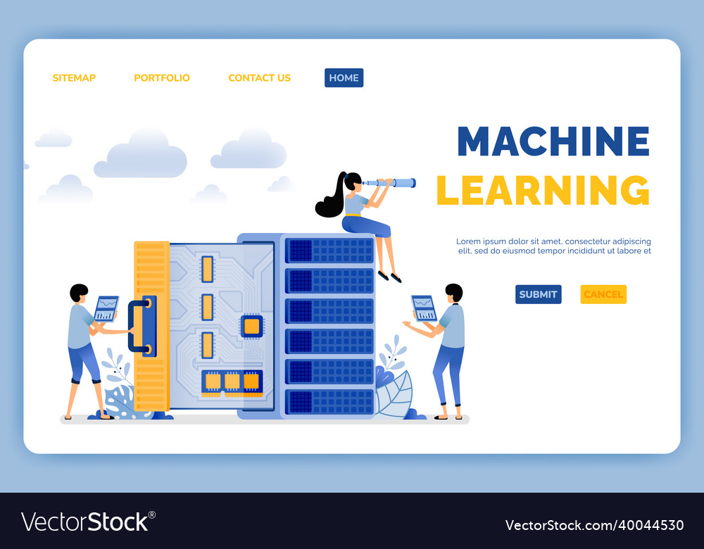 Design of database in supporting machine learning Vector Image