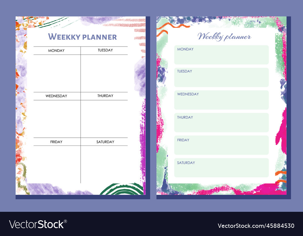 Event planner template Royalty Free Vector Image