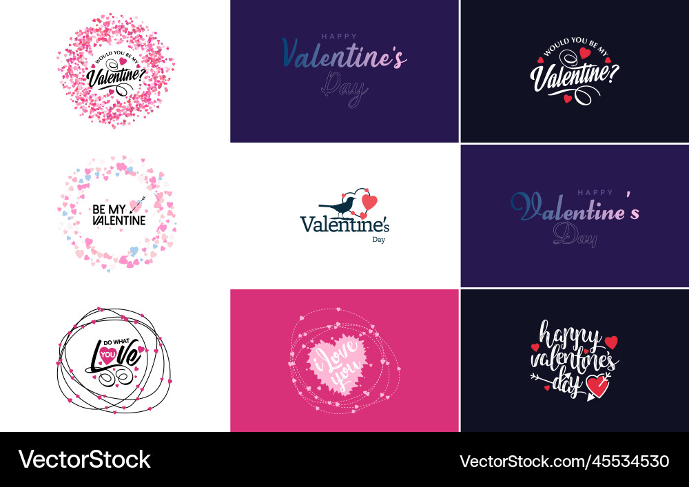 Happy valentines day hand lettering calligraphy Vector Image
